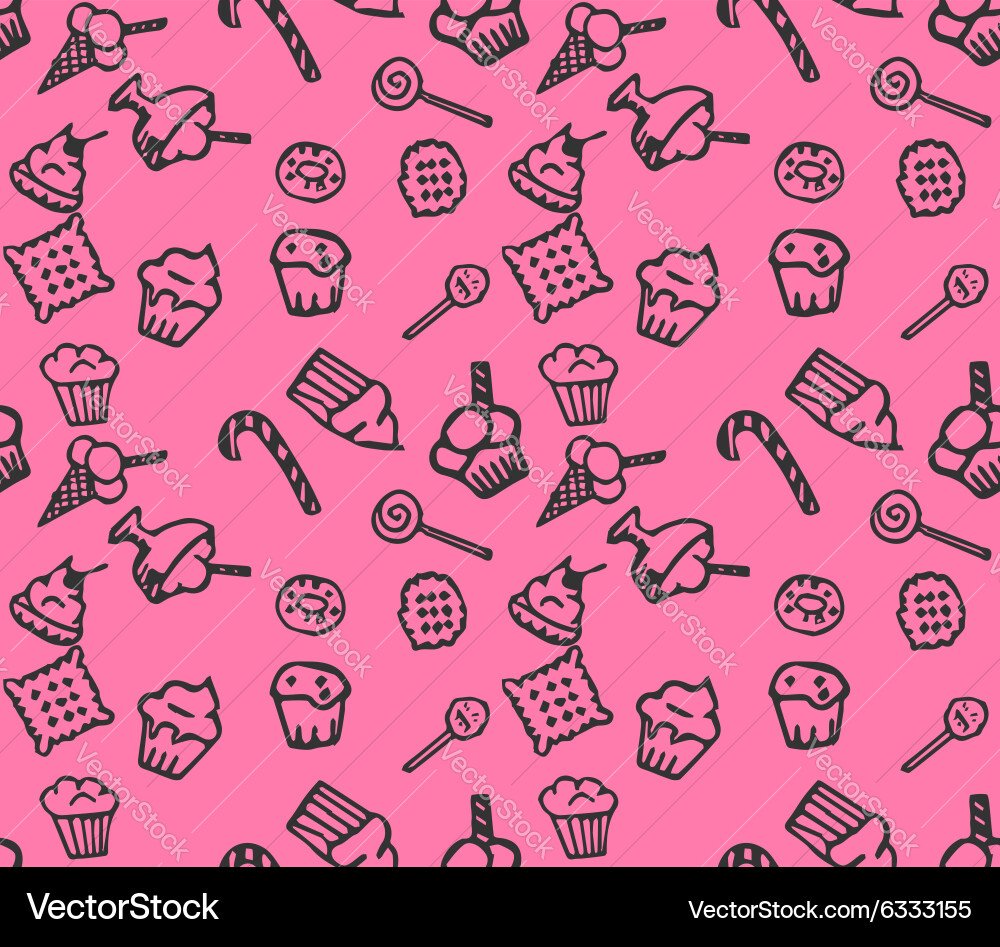 Sweets pink pattern Royalty Free Vector Image - VectorStock