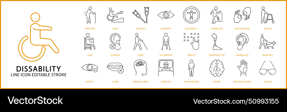 Icon für Behinderungen Royalty Free Vector Image