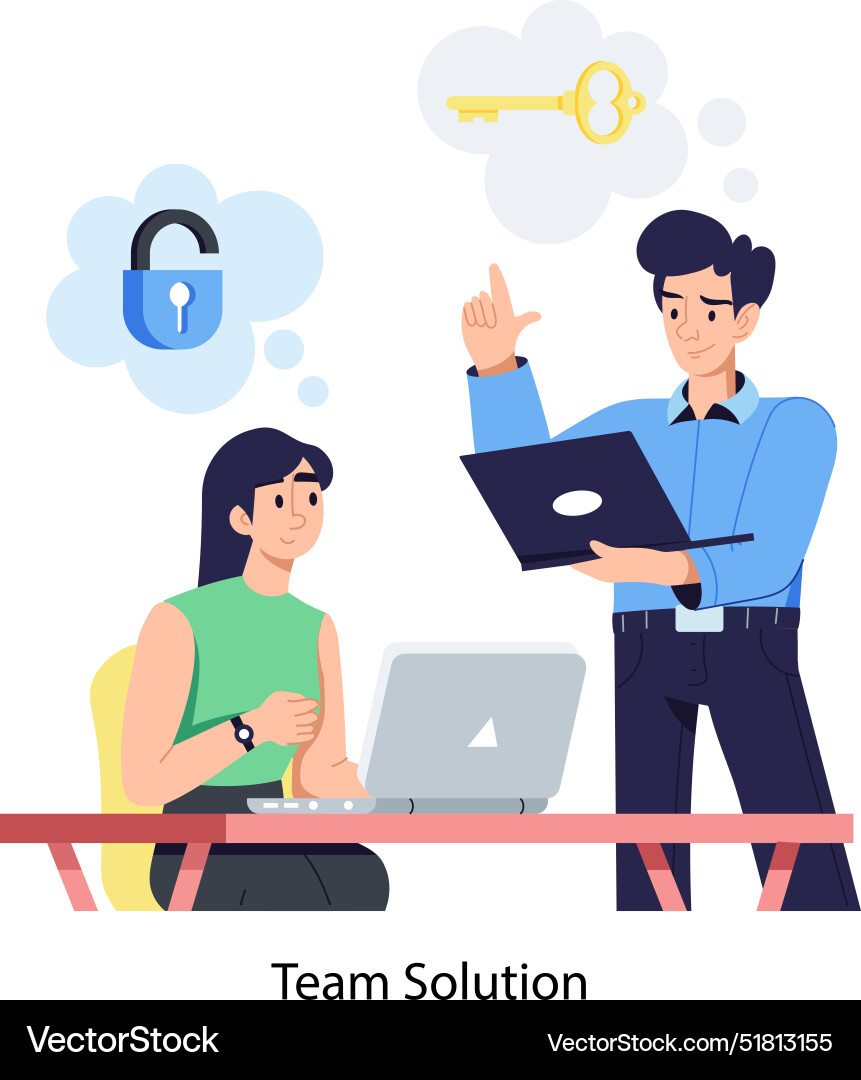 Team solution Royalty Free Vector Image - VectorStock