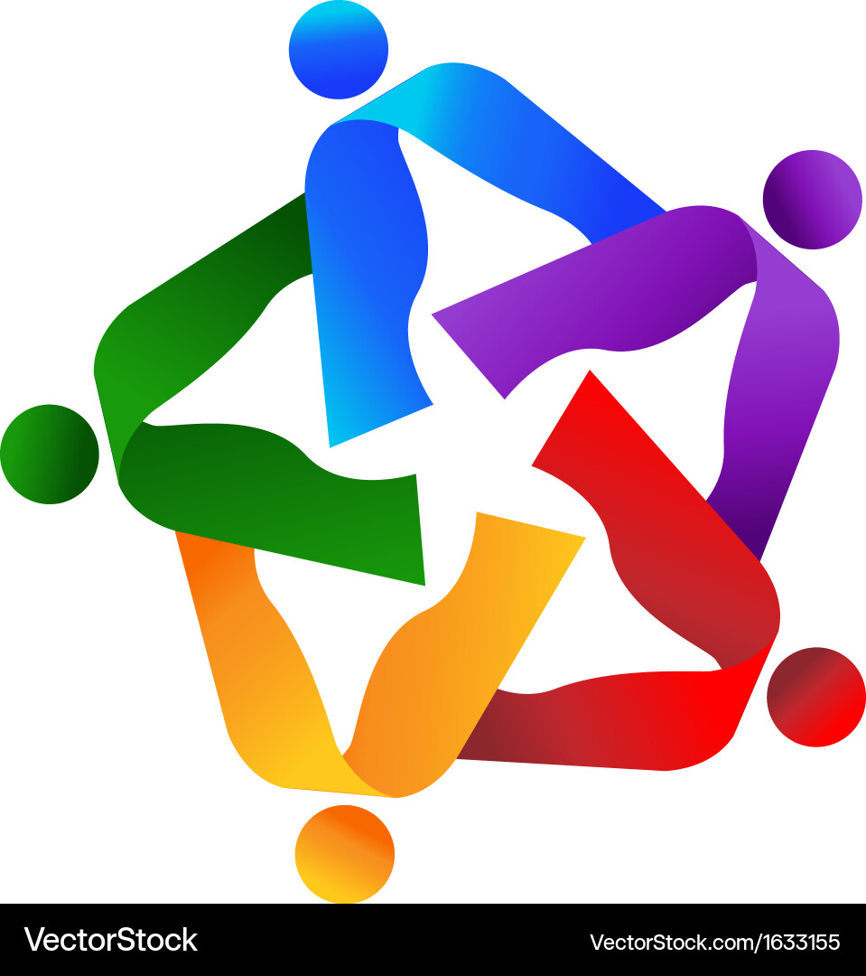 Teamwork business logo Royalty Free Vector Image