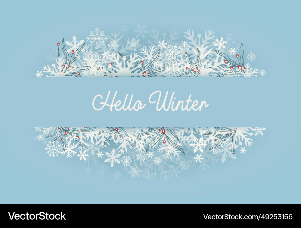 Abstract winter background with white snowflake Vector Image