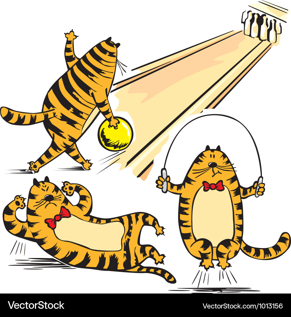 Cartoon of red cats Royalty Free Vector Image - VectorStock