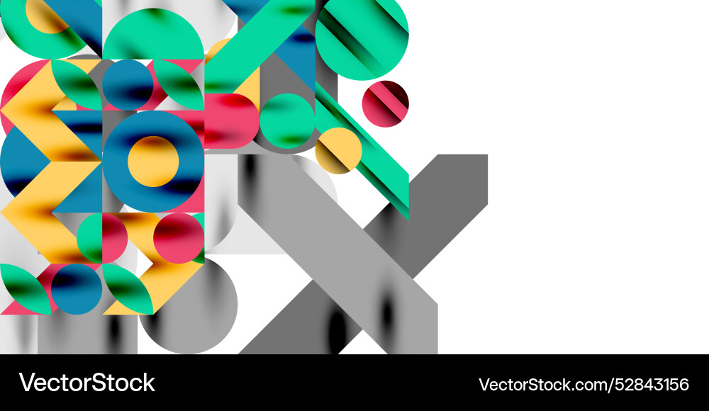 Colorful simple dynamic geometric forms circles Vector Image