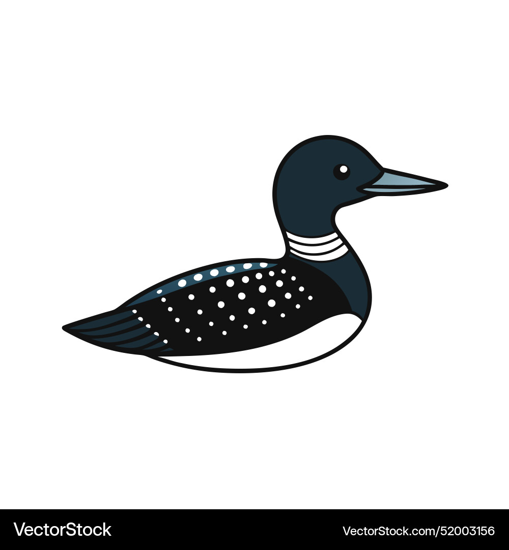 Common loon bird learns icon Royalty Free Vector Image