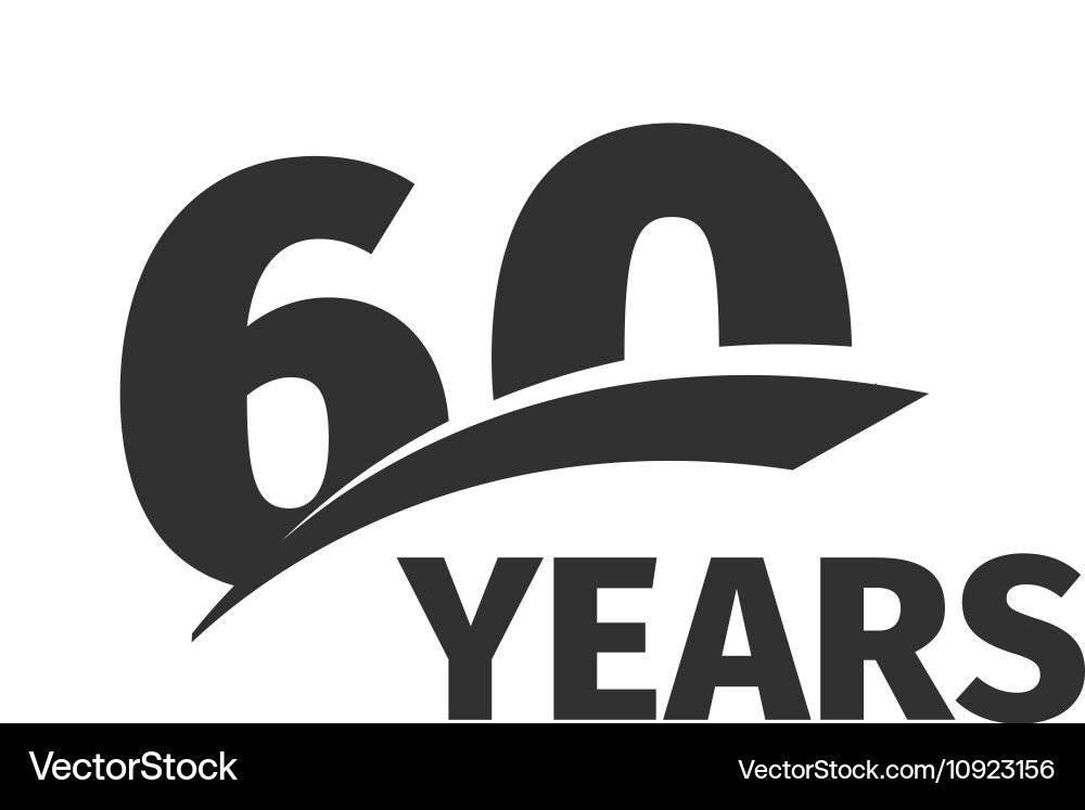 Isolated abstract black 60th anniversary logo Vector Image