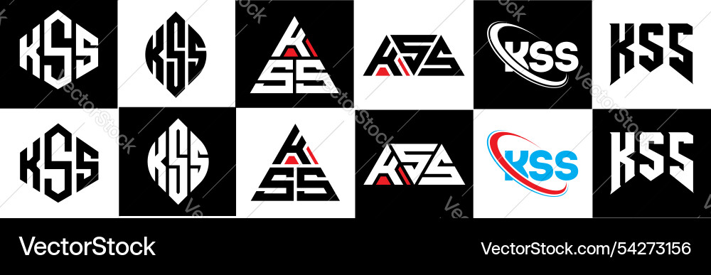 Kss letter logo design in six style polygon – Royalty-Free Vector ...