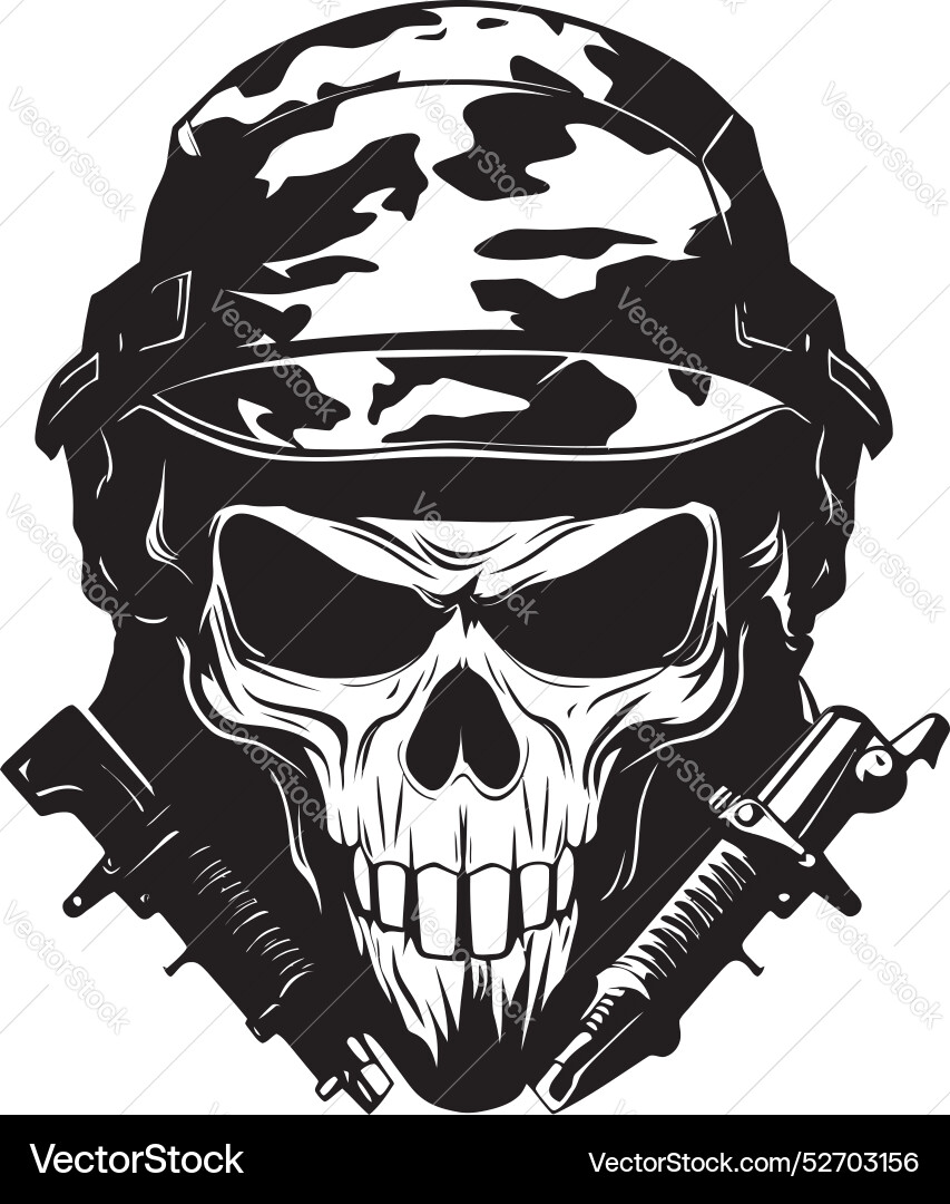 Skull rapid response force military logo Vector Image