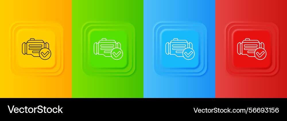 White check engine icon isolated on colorful Vector Image