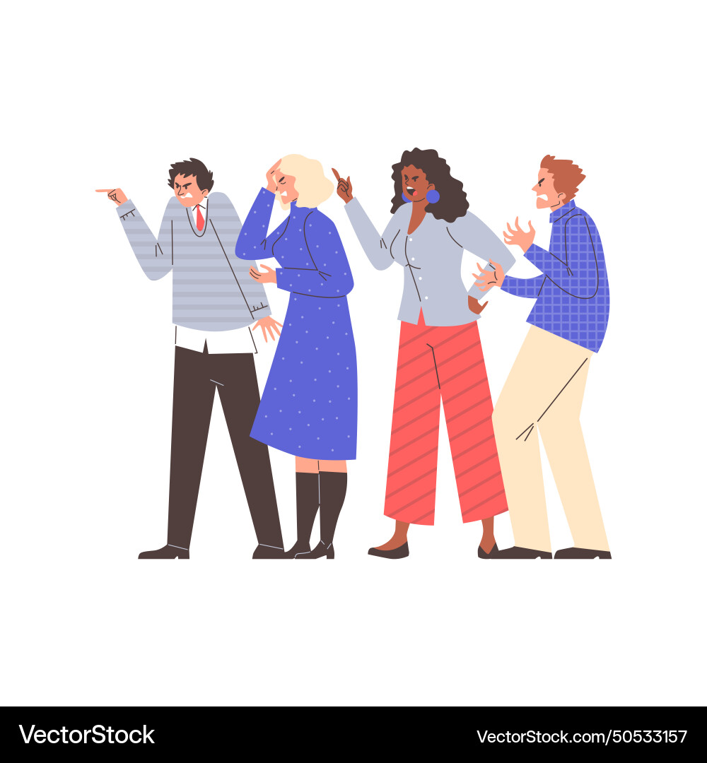 Conflict scenarios set Royalty Free Vector Image