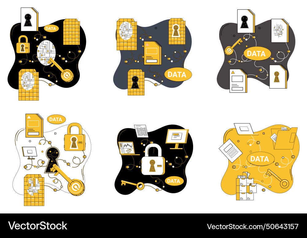 Data security is insurance keeps Royalty Free Vector Image