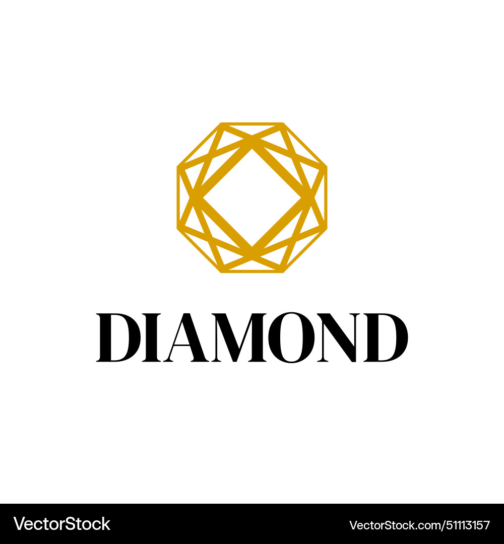 Diamond gem jewelry crystal logo Royalty Free Vector Image