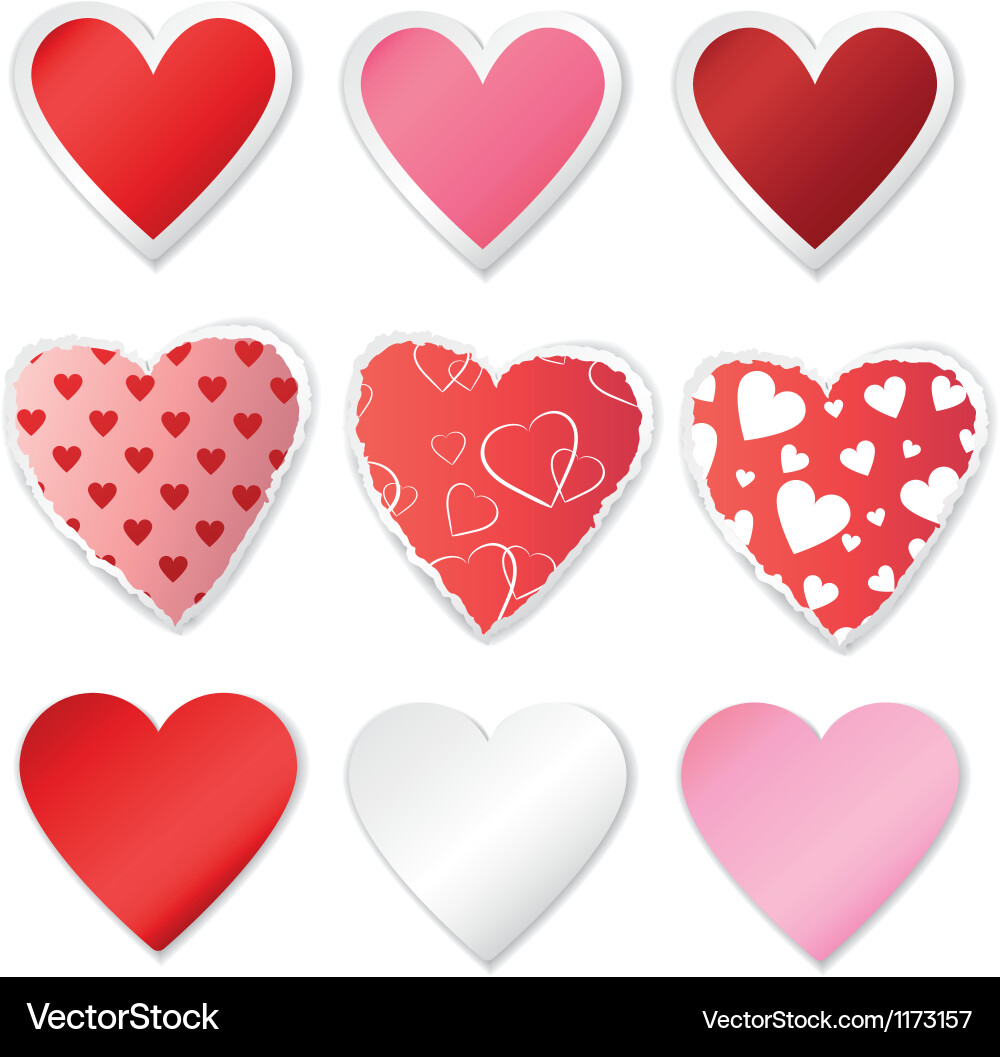 Heart stickers Royalty Free Vector Image - VectorStock