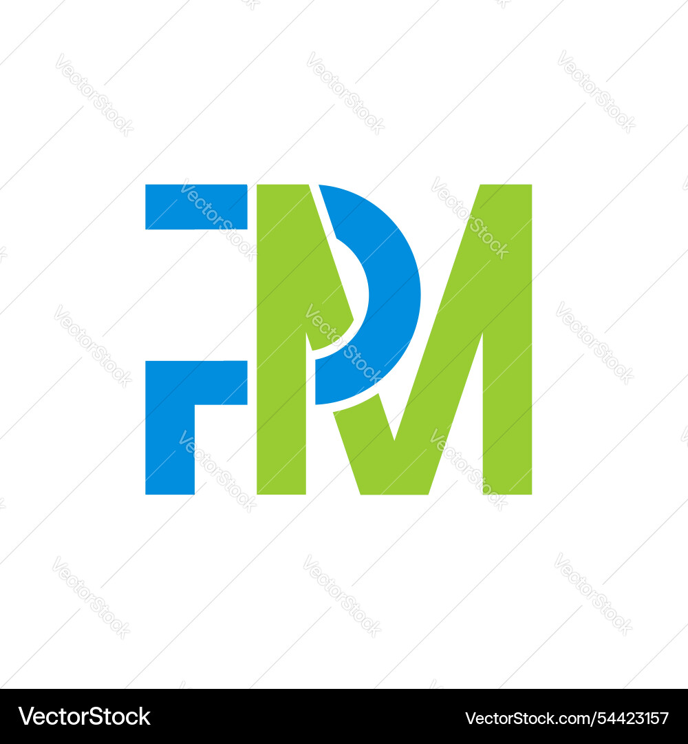 Initial letter pm logo company template Royalty Free Vector