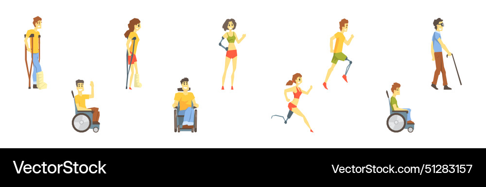 People with different disability and injury Vector Image