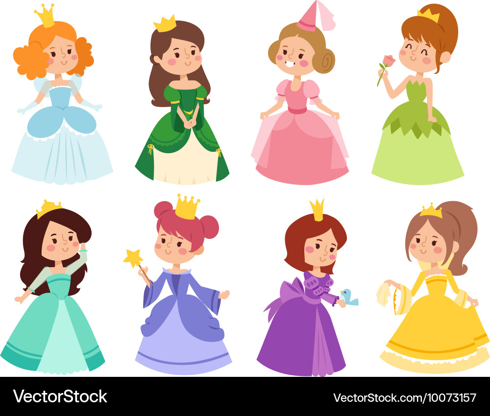 Princess set Royalty Free Vector Image - VectorStock