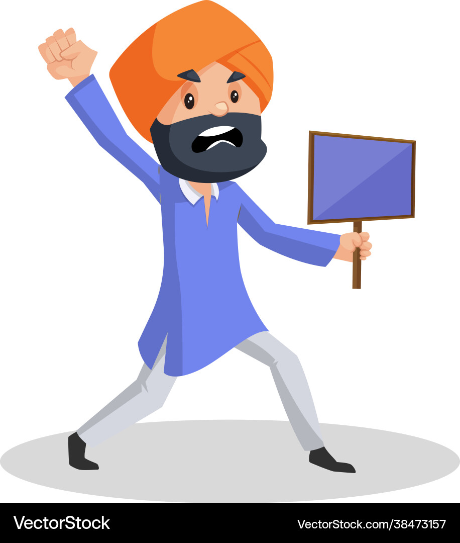 Punjabi man cartoon character Royalty Free Vector Image