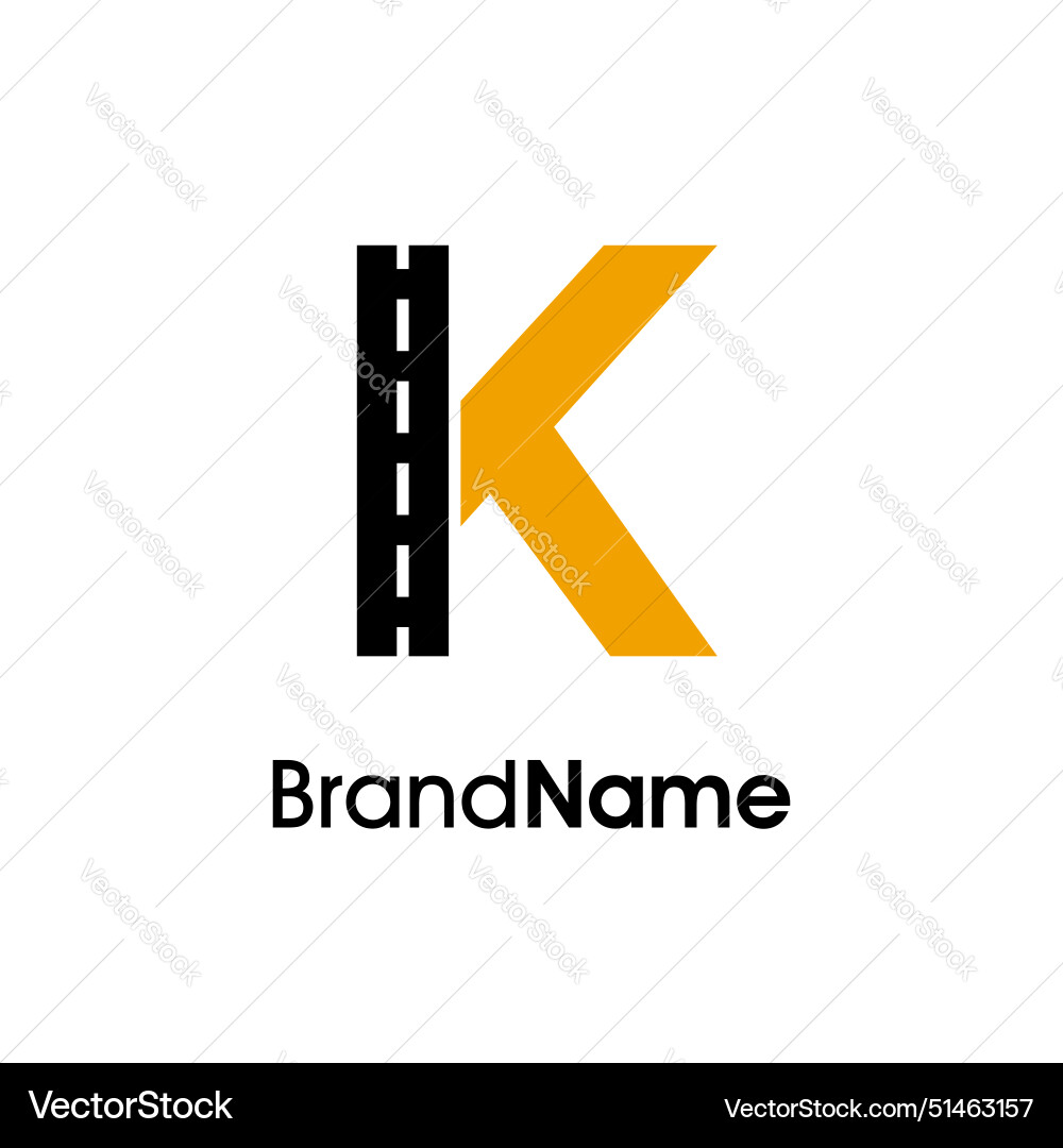 Simple minimalist initial k way logo Royalty Free Vector