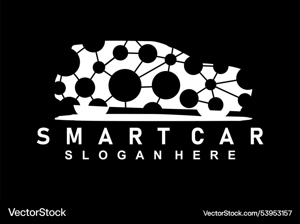 Smart Auto Logo Design Kunst Lizenzfreies Vektorbild