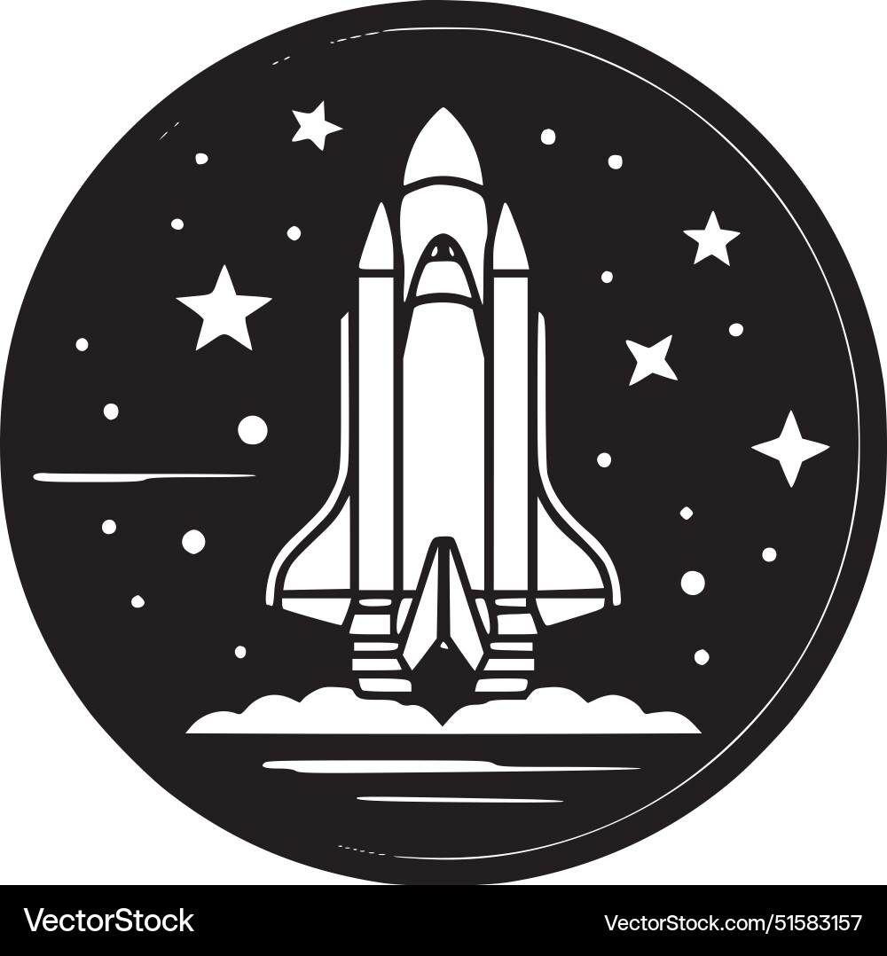Space - black and white isolated icon Royalty Free Vector