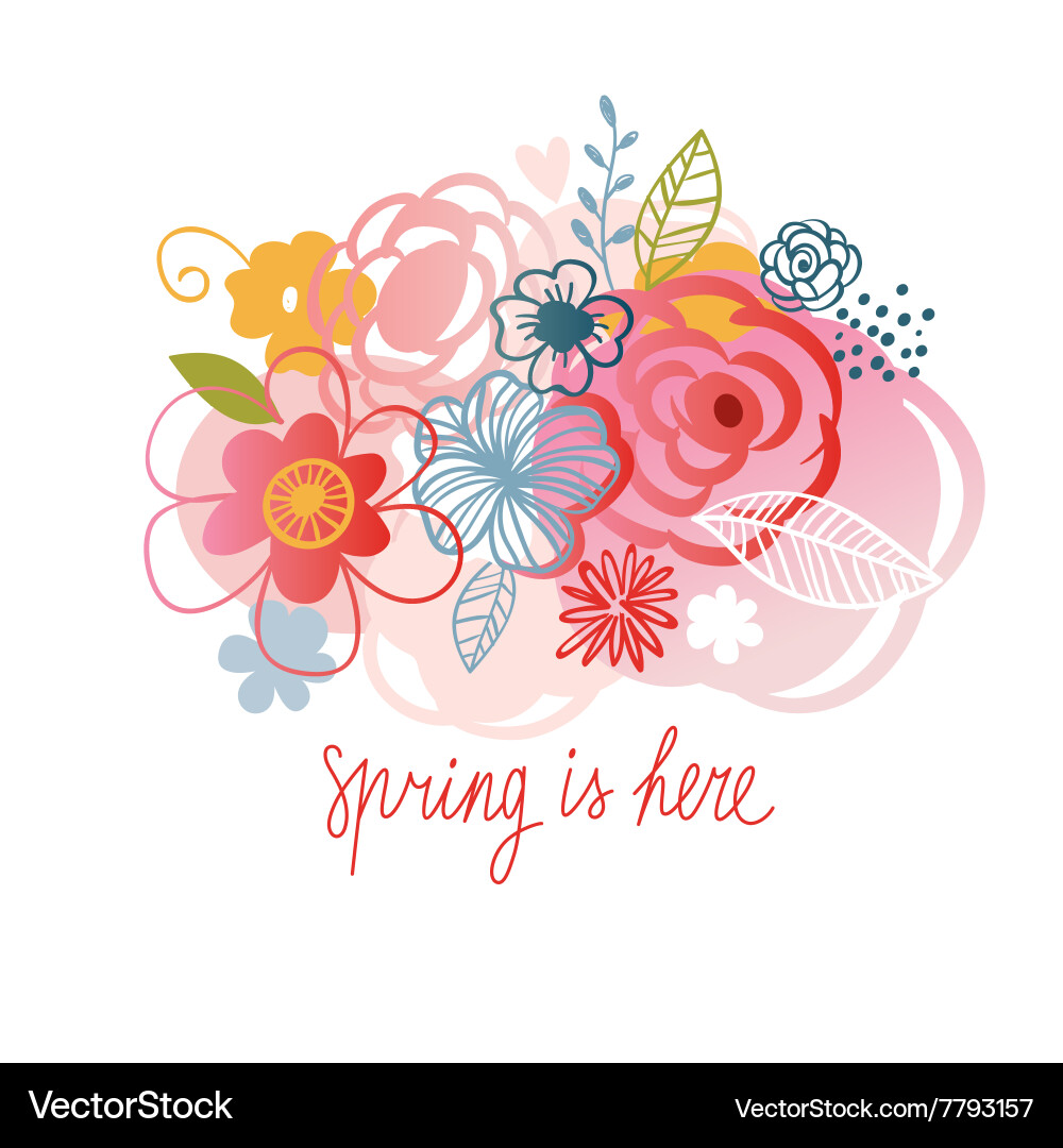 Spring is here floral Royalty Free Vector Image