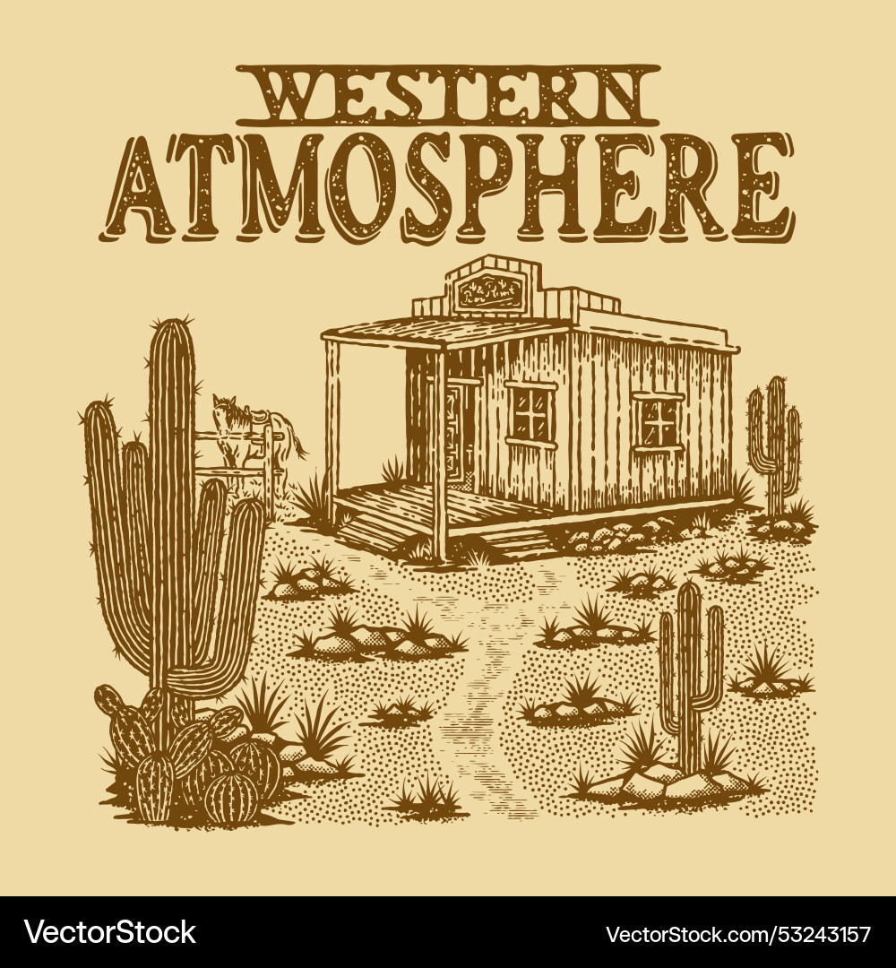 Western Desert Bar Scene Royalty Free Vector Image