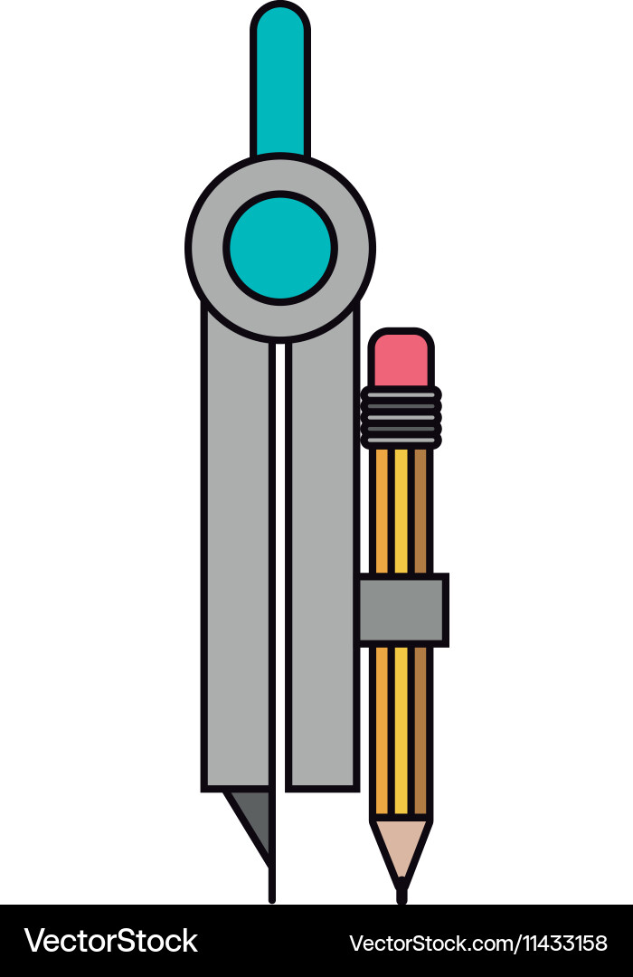 Compass with pencil Royalty Free Vector Image - VectorStock