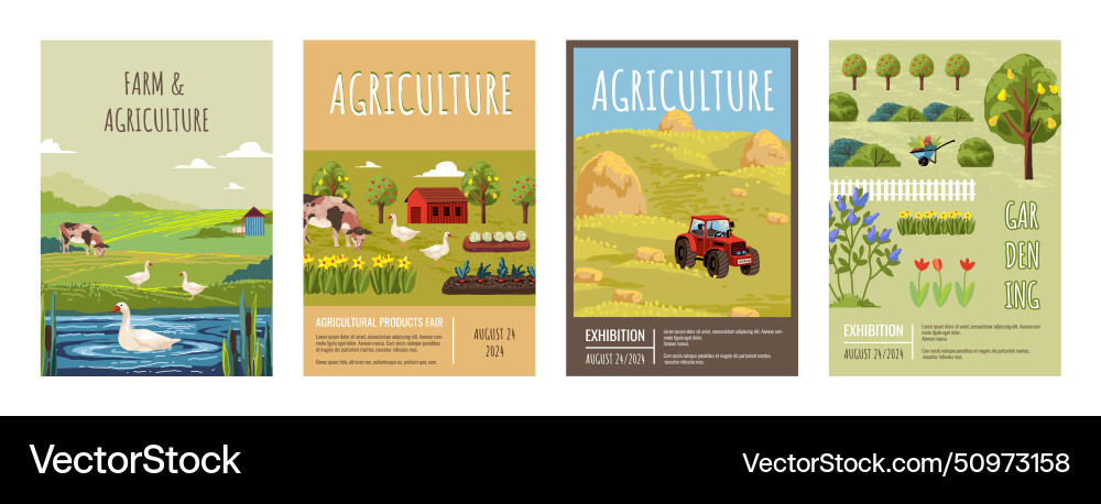 Farm patterns agriculture village field landscape Vector Image