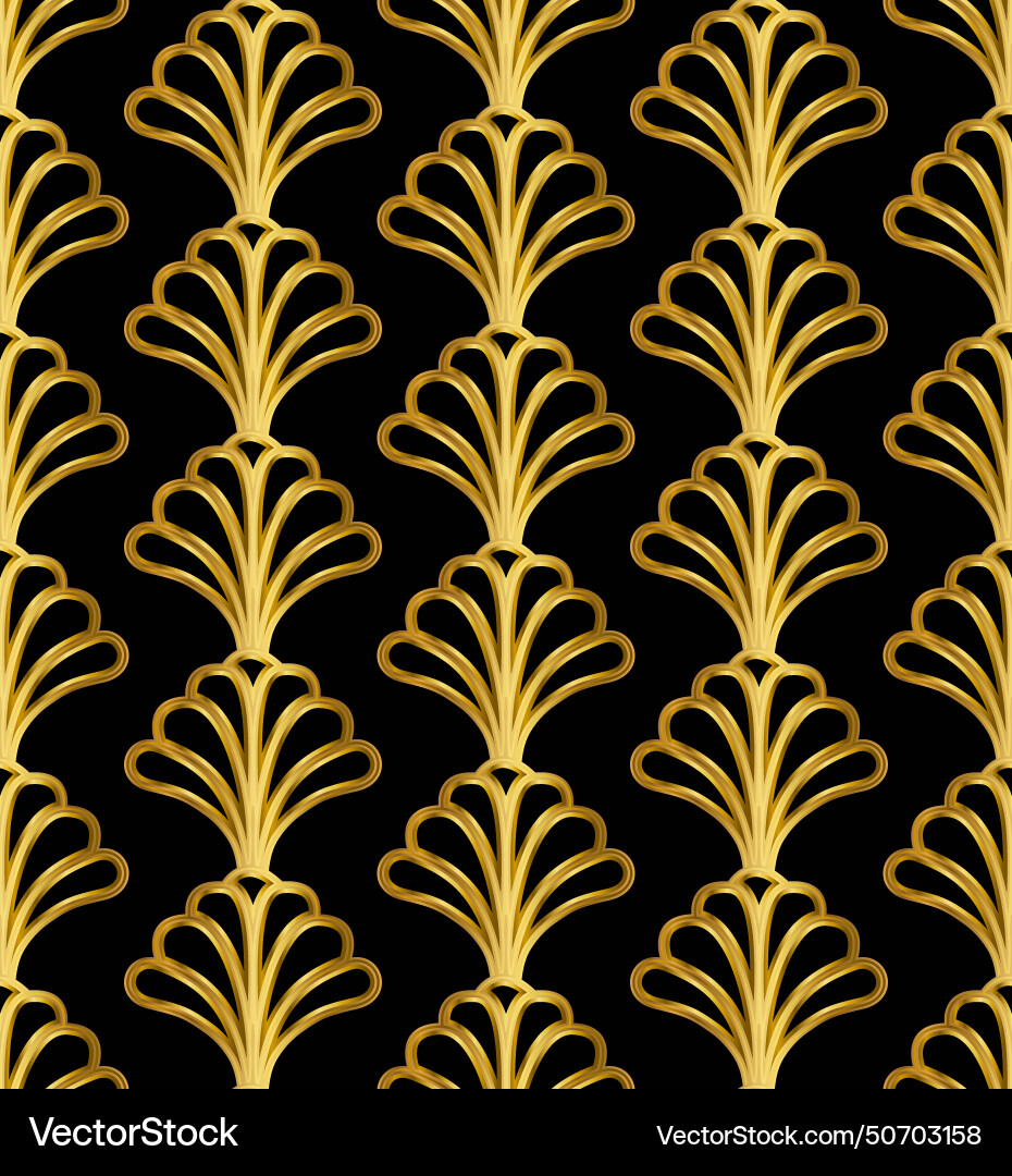 Gold art deco style seamless repeat pattern Vector Image