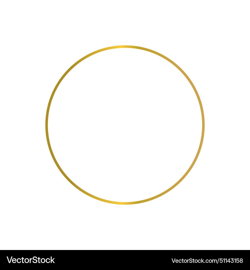 Gold frame border golden thin boarder round Vector Image