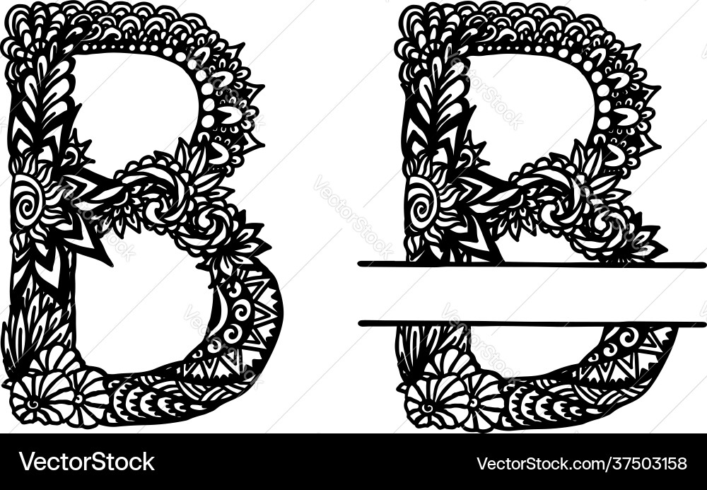 Hand drawn letter b Royalty Free Vector Image - VectorStock