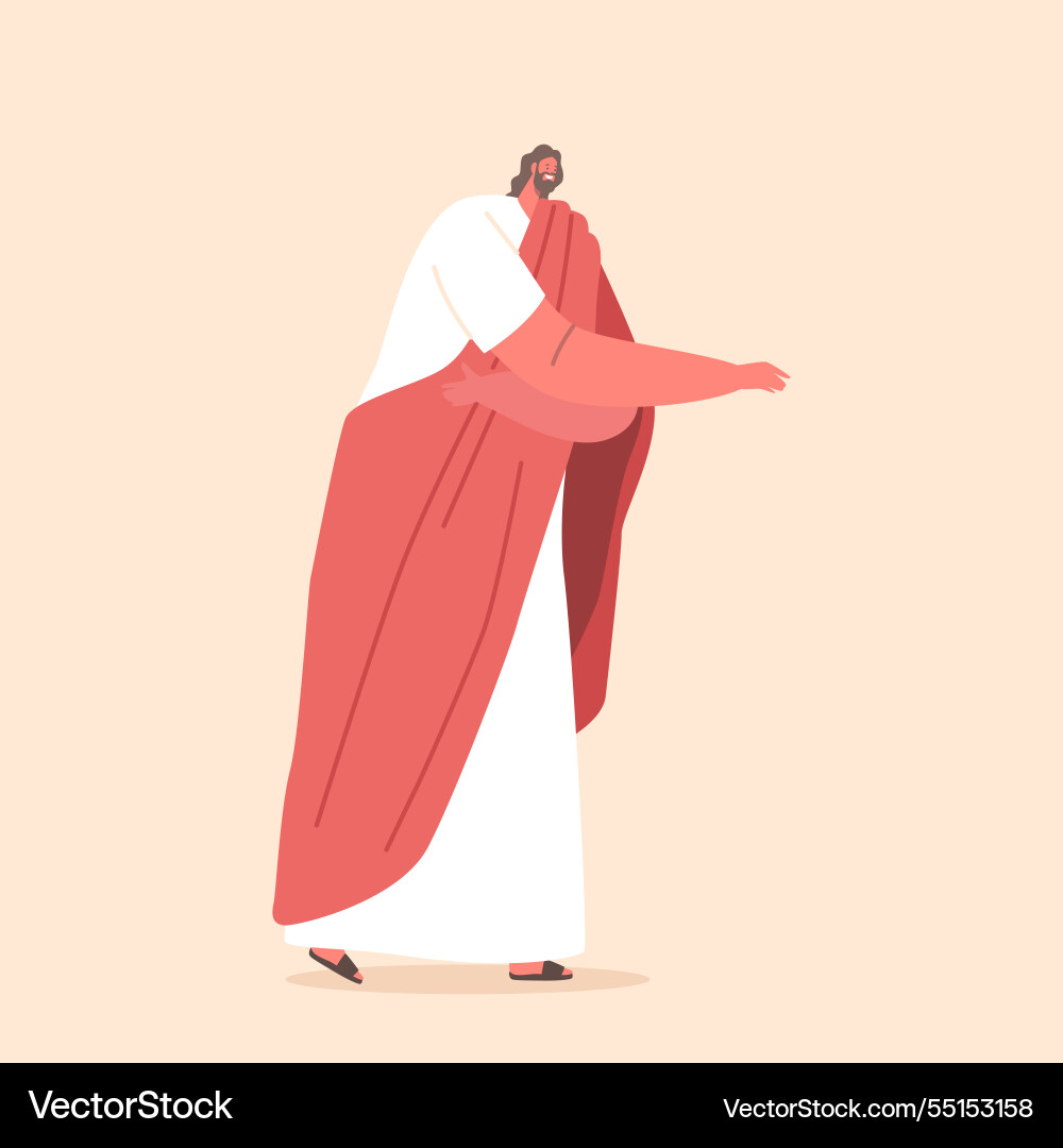 Jesus arms extended reaching out in blessing Vector Image