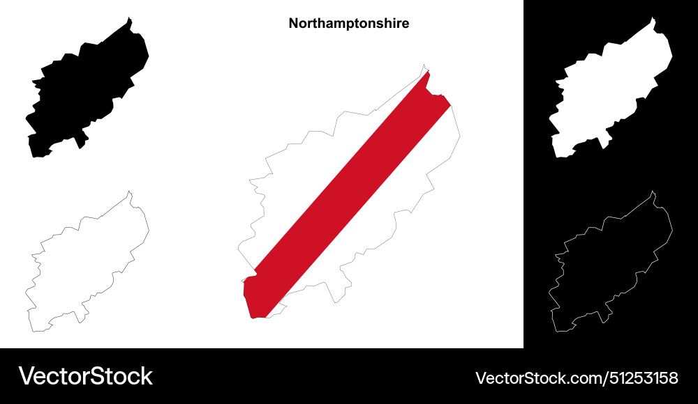 Northamptonshire outline map Royalty Free Vector Image