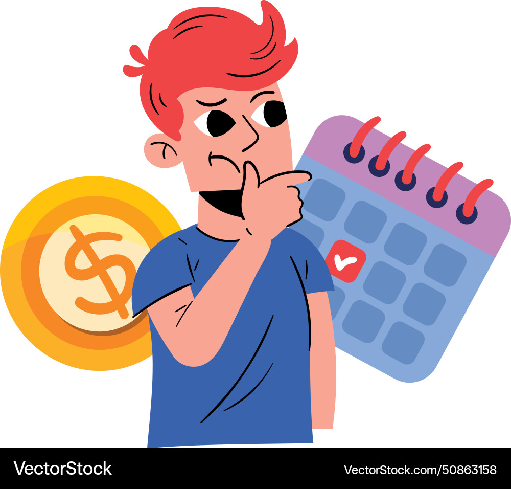 Tax day deadline isolated Royalty Free Vector Image