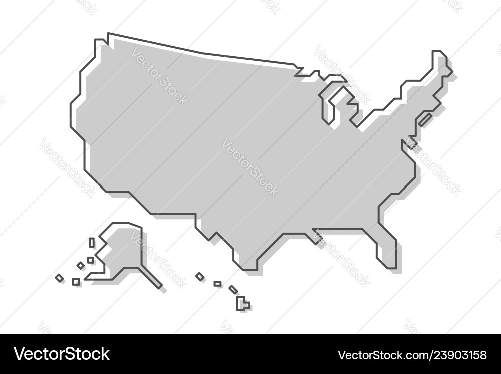 United States Map - Modern Line Art Royalty Free Vector