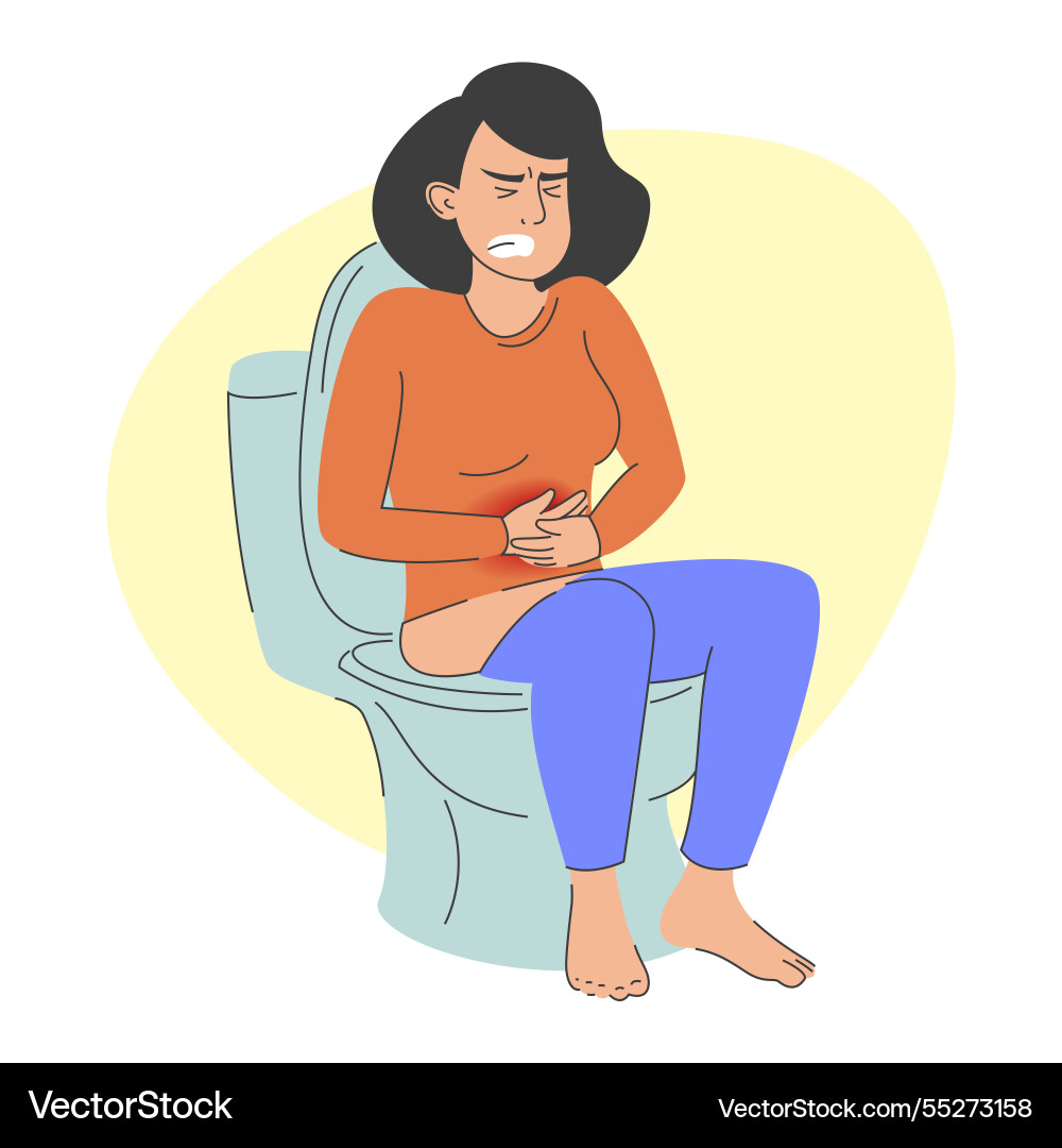 Woman is suffering from diarrhea Royalty Free Vector Image