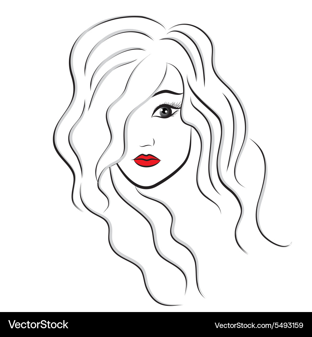 Beauty girl face Royalty Free Vector Image - VectorStock