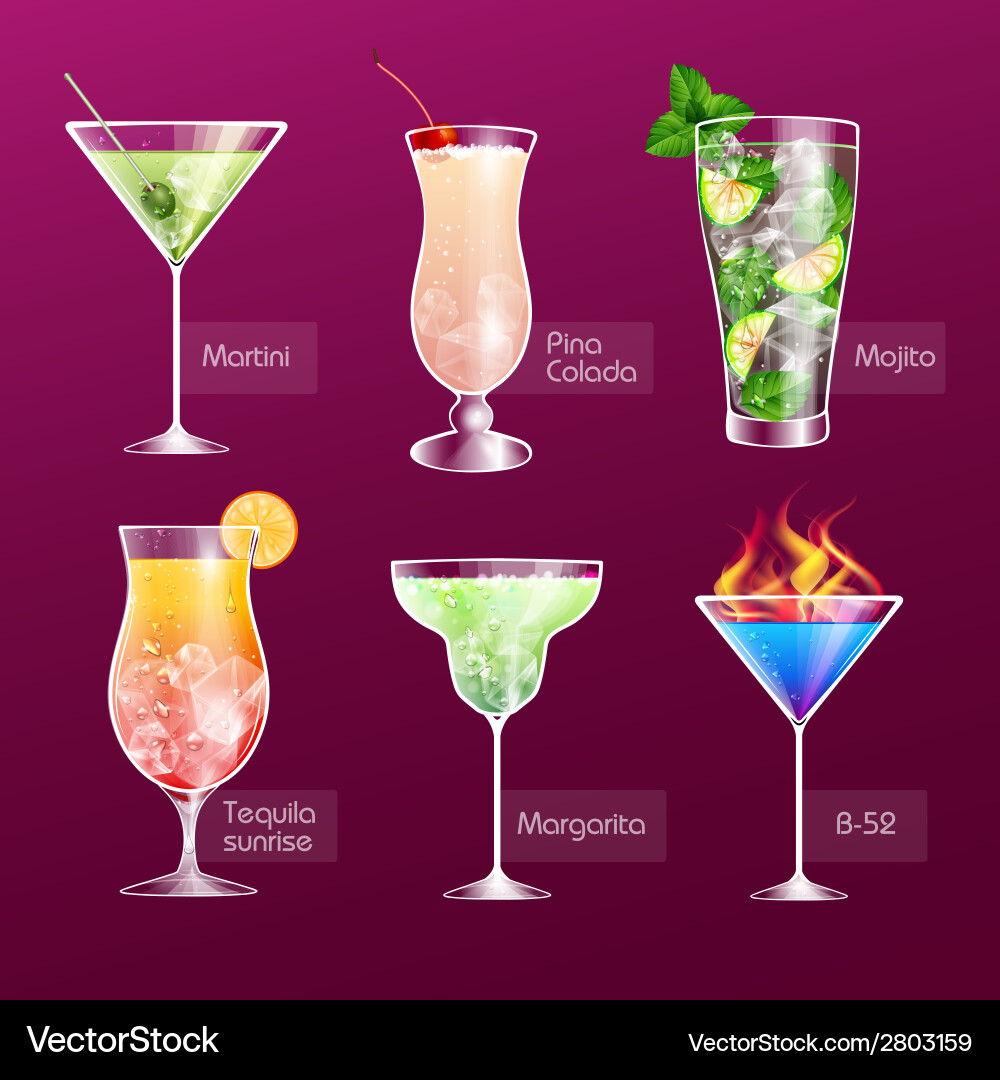 Cocktail menu Royalty Free Vector Image - VectorStock