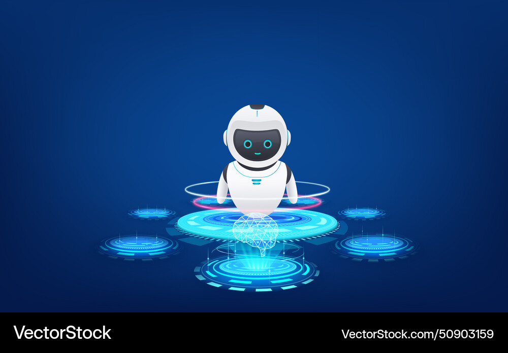 Digital holographic 3d robot assistant with a Vector Image