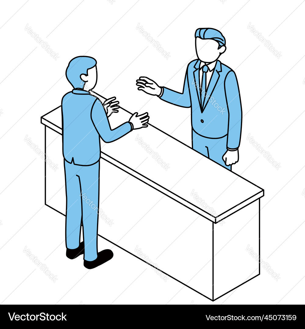Employee staff man handling a customer Royalty Free Vector