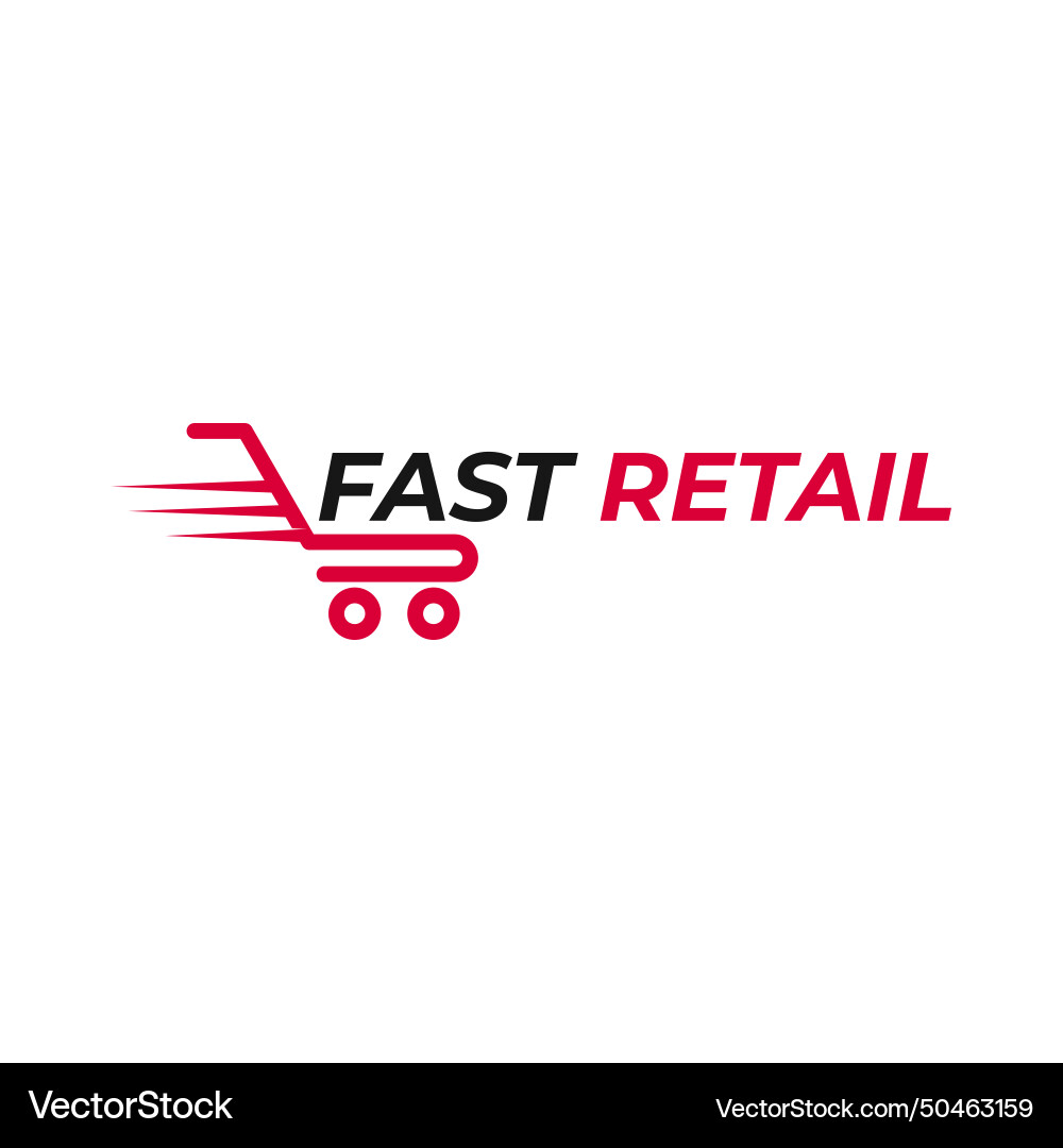 Fast cart logo design concept modern on isolated Vector Image