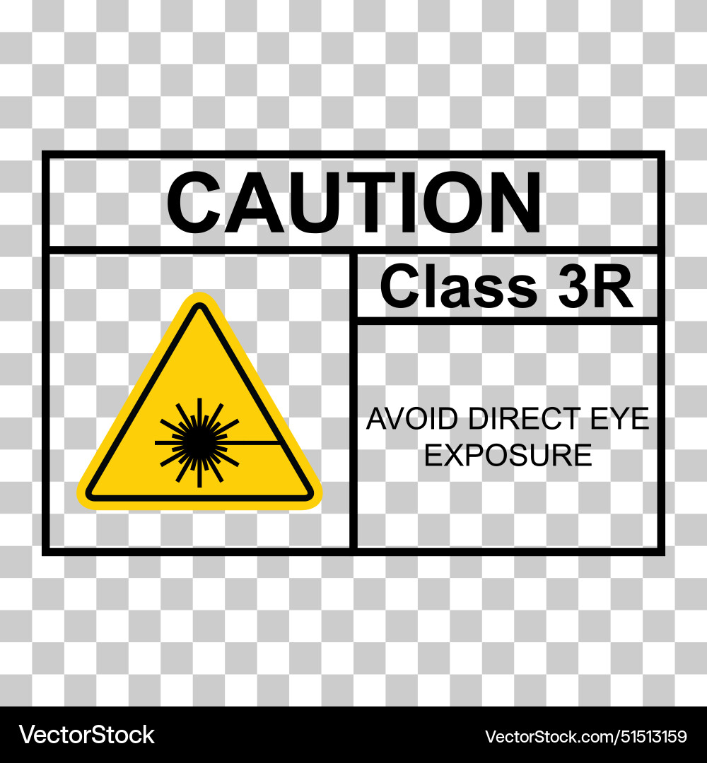 Laser radiation danger class 3r label icon safety Vector Image