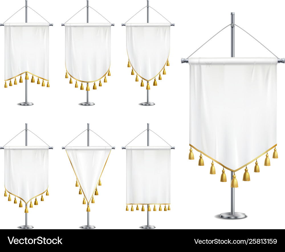 Pinnate Pennant Set on Spire Royalty Free Vector Image