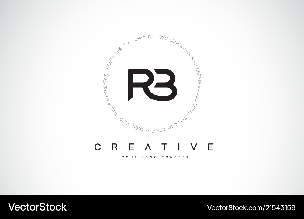 Rb r b logo design with black and white creative Vector Image