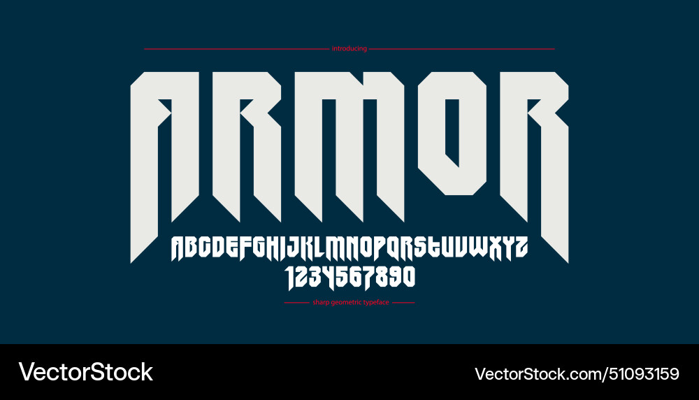 Sharp and bold display font for logo gothic Vector Image