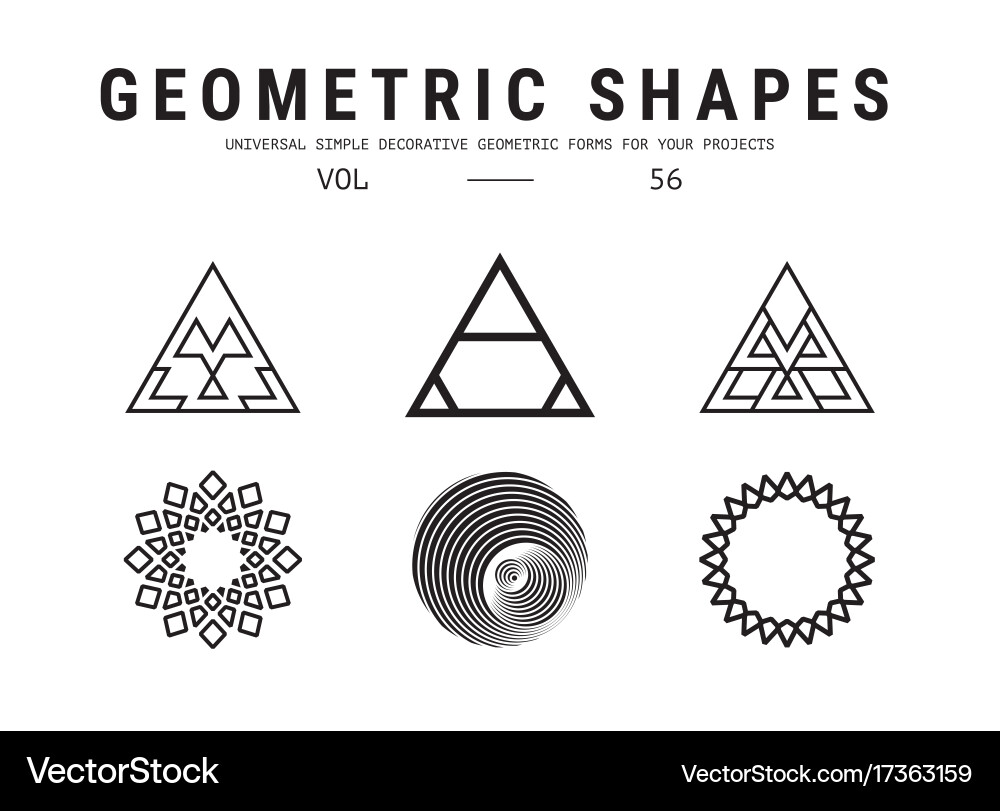 Universal geometric shapes set Royalty Free Vector Image