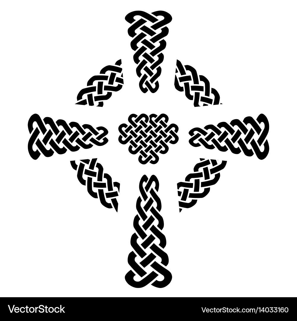 Celtic style knotted cross with eternity knots Vector Image