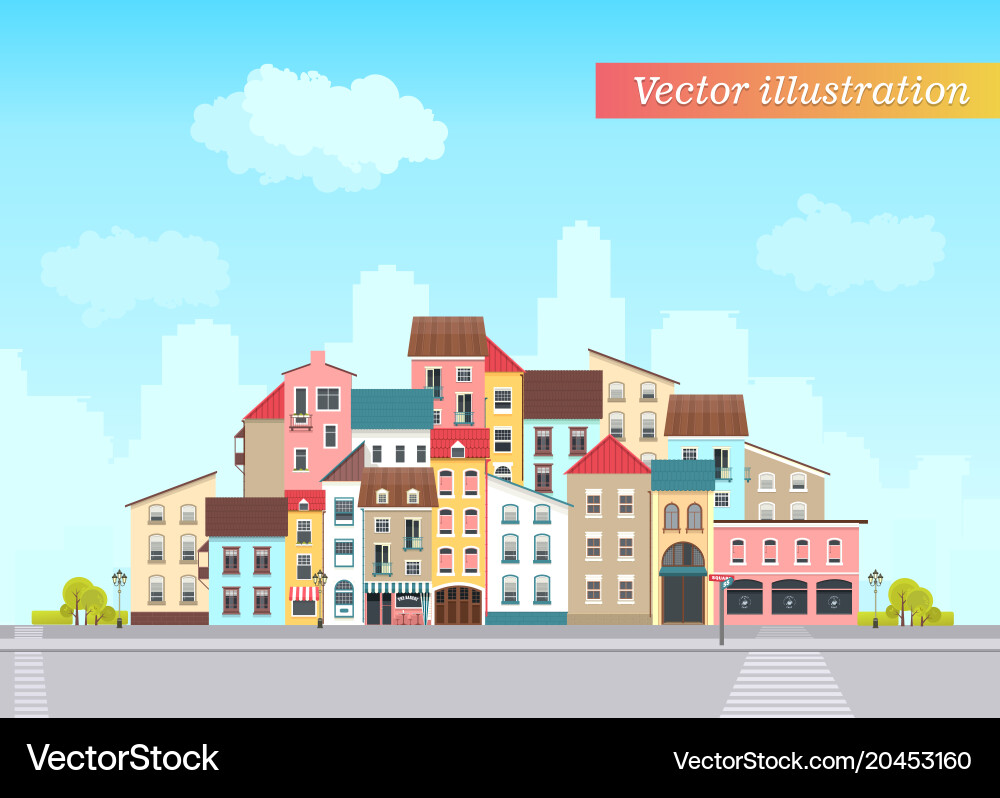 City street horizontal Royalty Free Vector Image