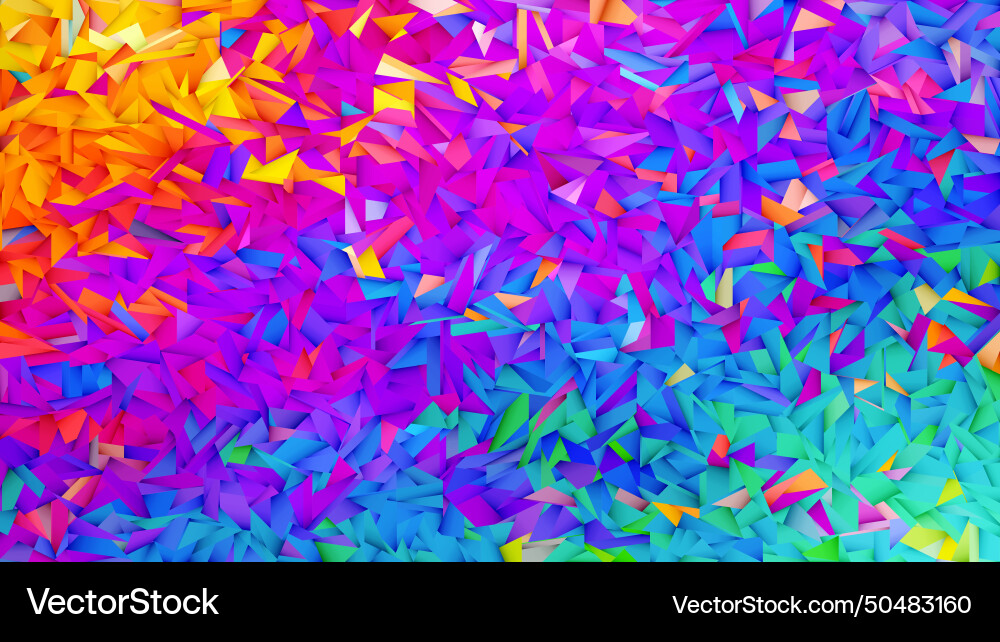 Colorful rainbow triangular polygonal background Vector Image