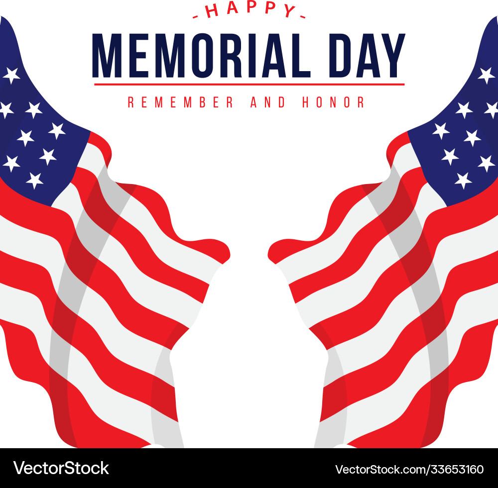 Happy memorial day template design Royalty Free Vector Image