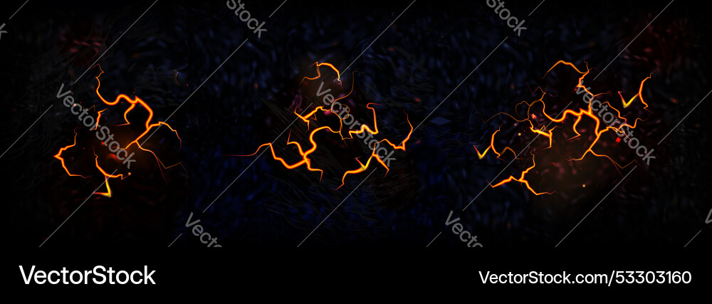 Lava crack with fire red volcano floor effect Vector Image